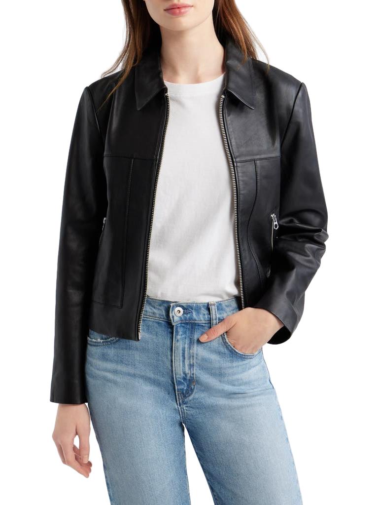 MADEWELL Madewell Shrunken Lambskin Leather Zip Jacket